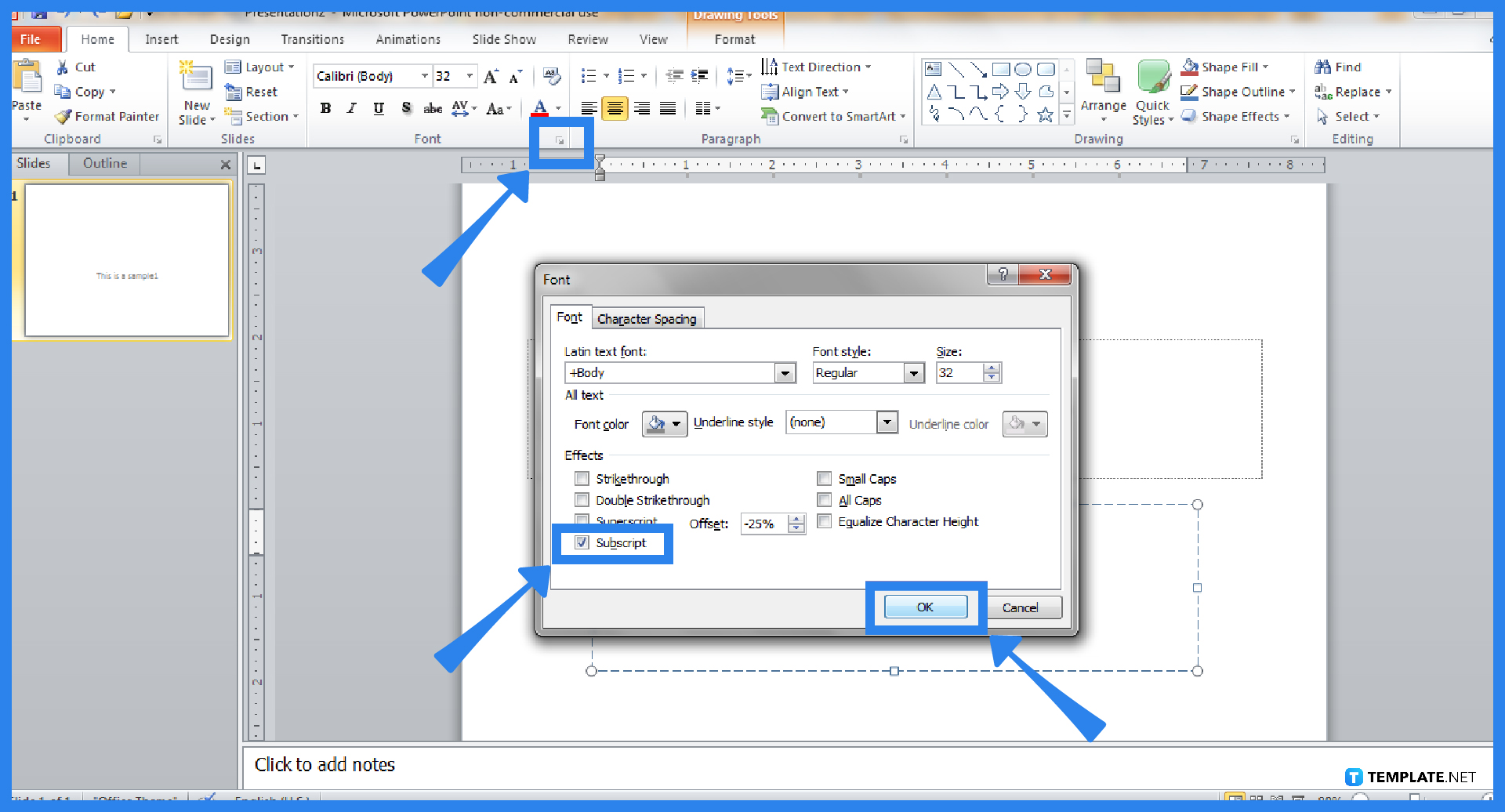 How To Insert Subscript In Microsoft PowerPoint