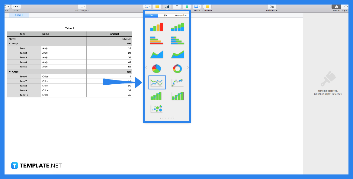 How to Make a Line Grap in Apple Numbers
