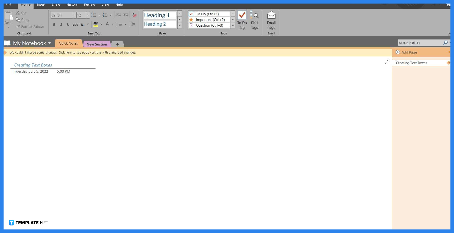 How to Make a New Text Box in Microsoft OneNote