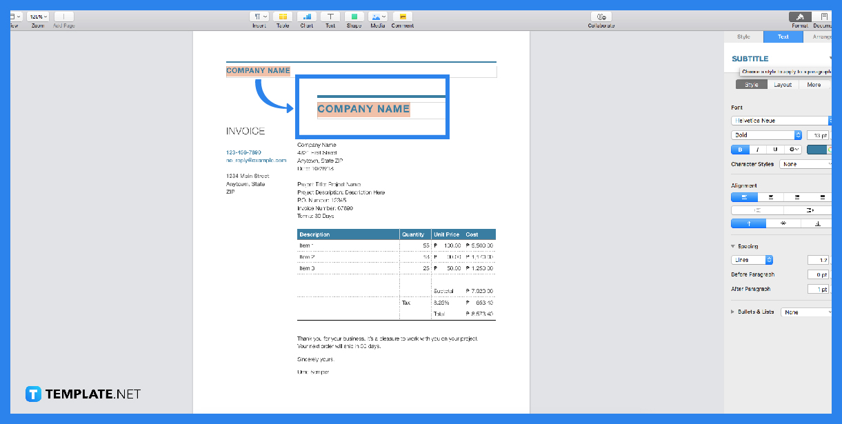 How to Make an Invoice in Apple Pages