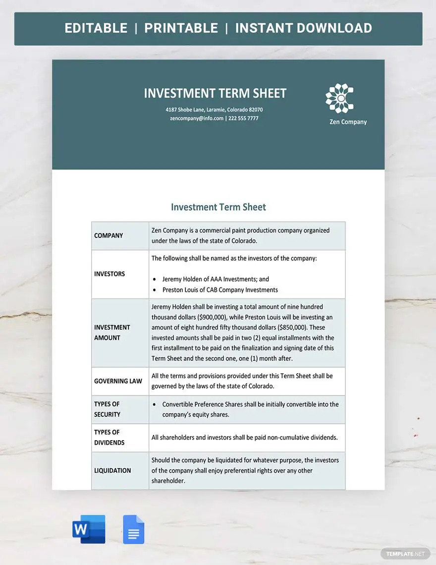Term Sheet - What Is a Term Sheet? Definition, Types, Uses | Free ...
