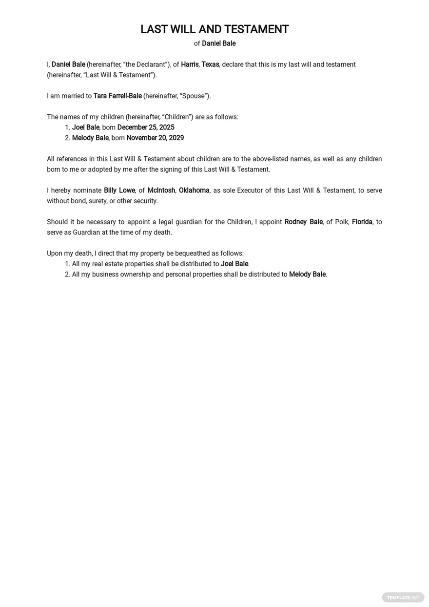 Last Will and Testament - What Is a Last Will and Testament? Definition ...