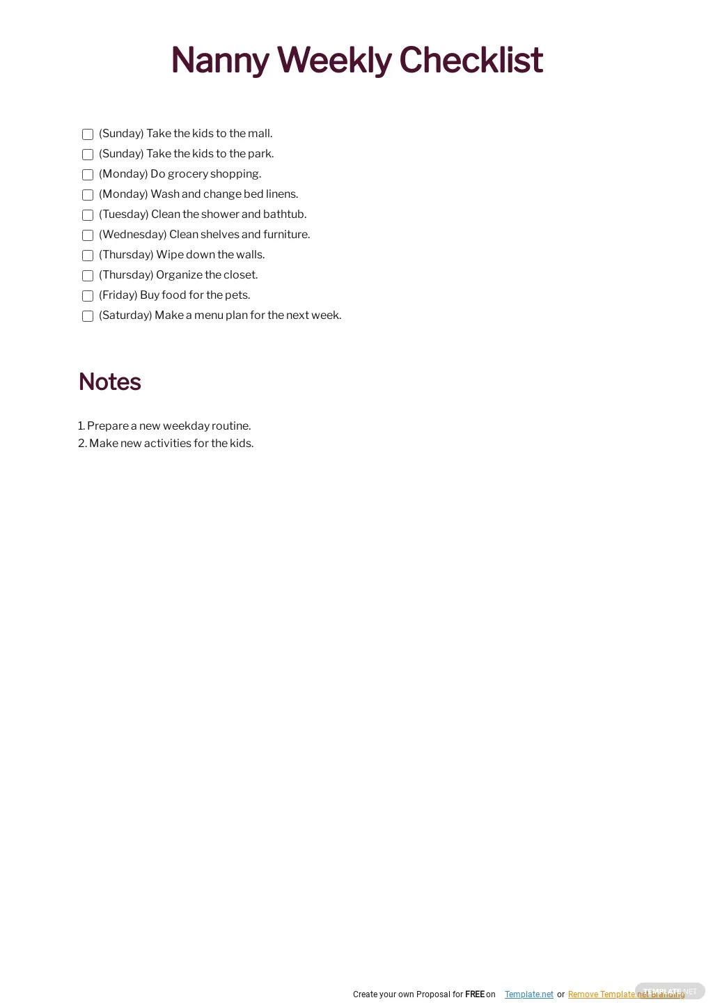 Checklist Ideas - Examples 2023