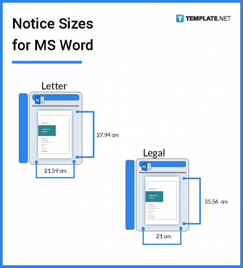 Notice Size - Dimension, Inches, mm, cms, Pixel