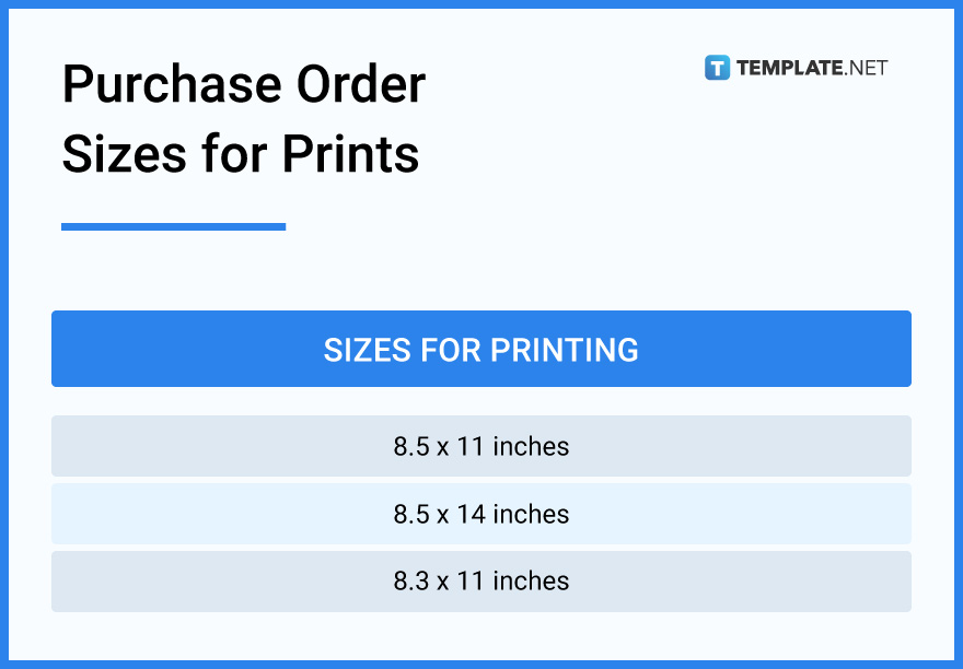 Purchase Order Size - Dimension, Inches, mm, cms, Pixel