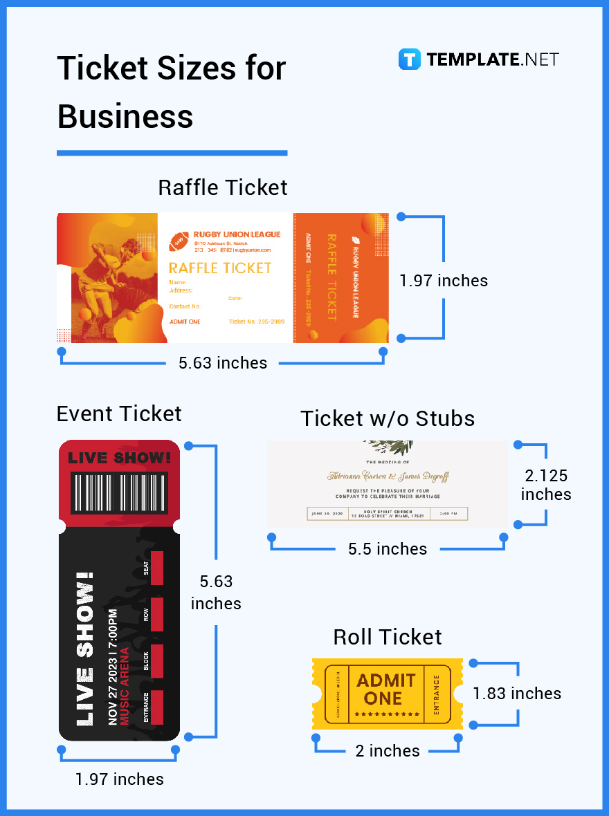 Ticket Size - Dimension, Inches, mm, cms, Pixel