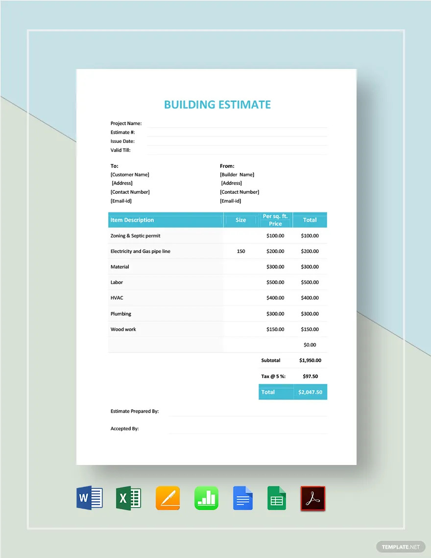 Estimate - What Is an Estimate? Definition, Types, Uses | Free ...