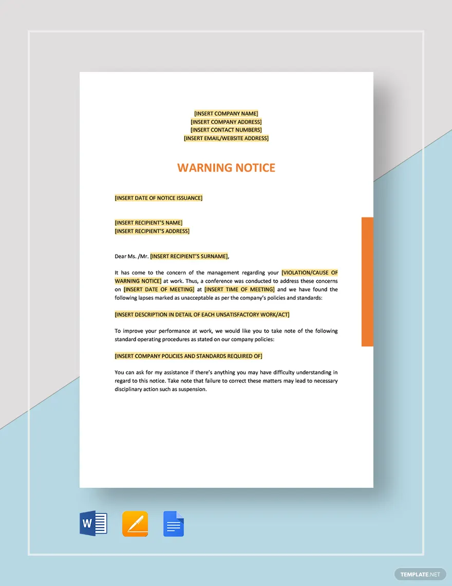 Notice - What Is a Notice? Definition, Types, Uses | Free & Premium ...