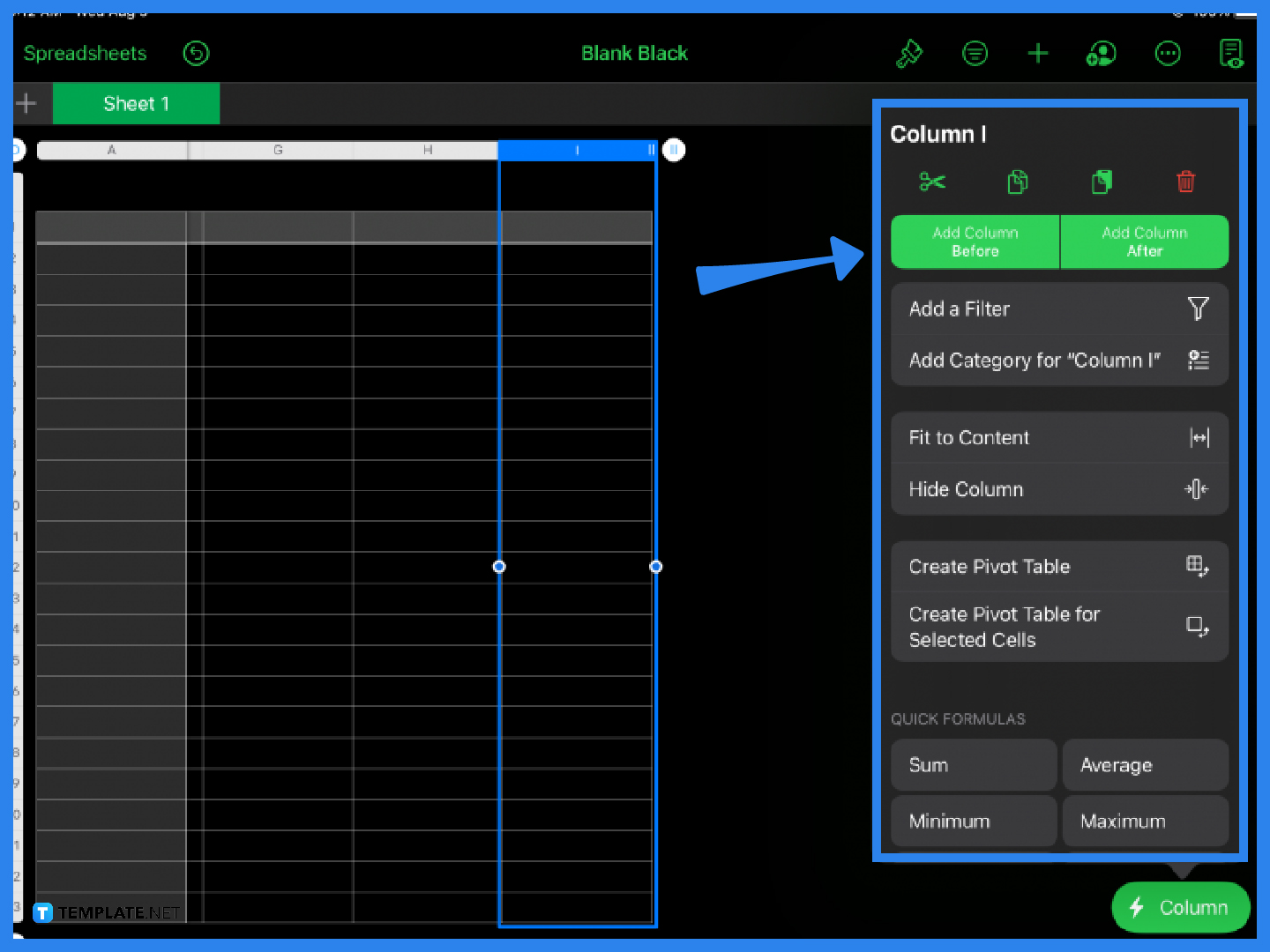 How to Add a Column in Apple Numbers