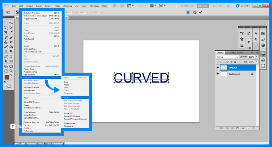 How to Curve Text in Adobe Psd