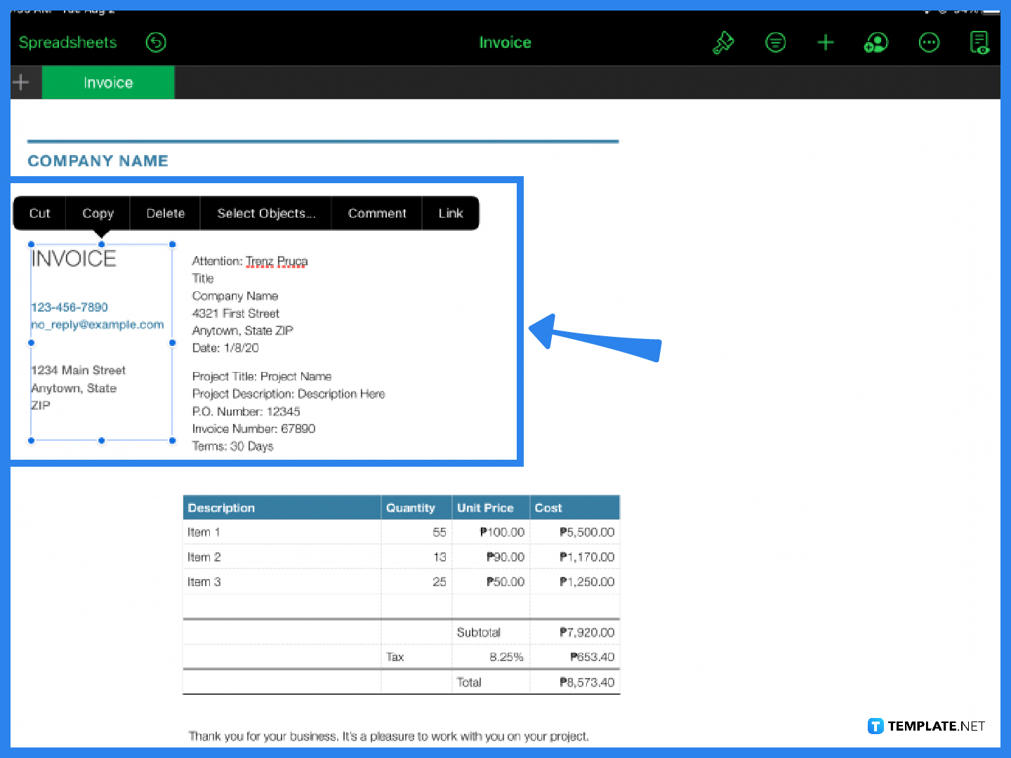 How to Make an Invoice in Apple Numbers