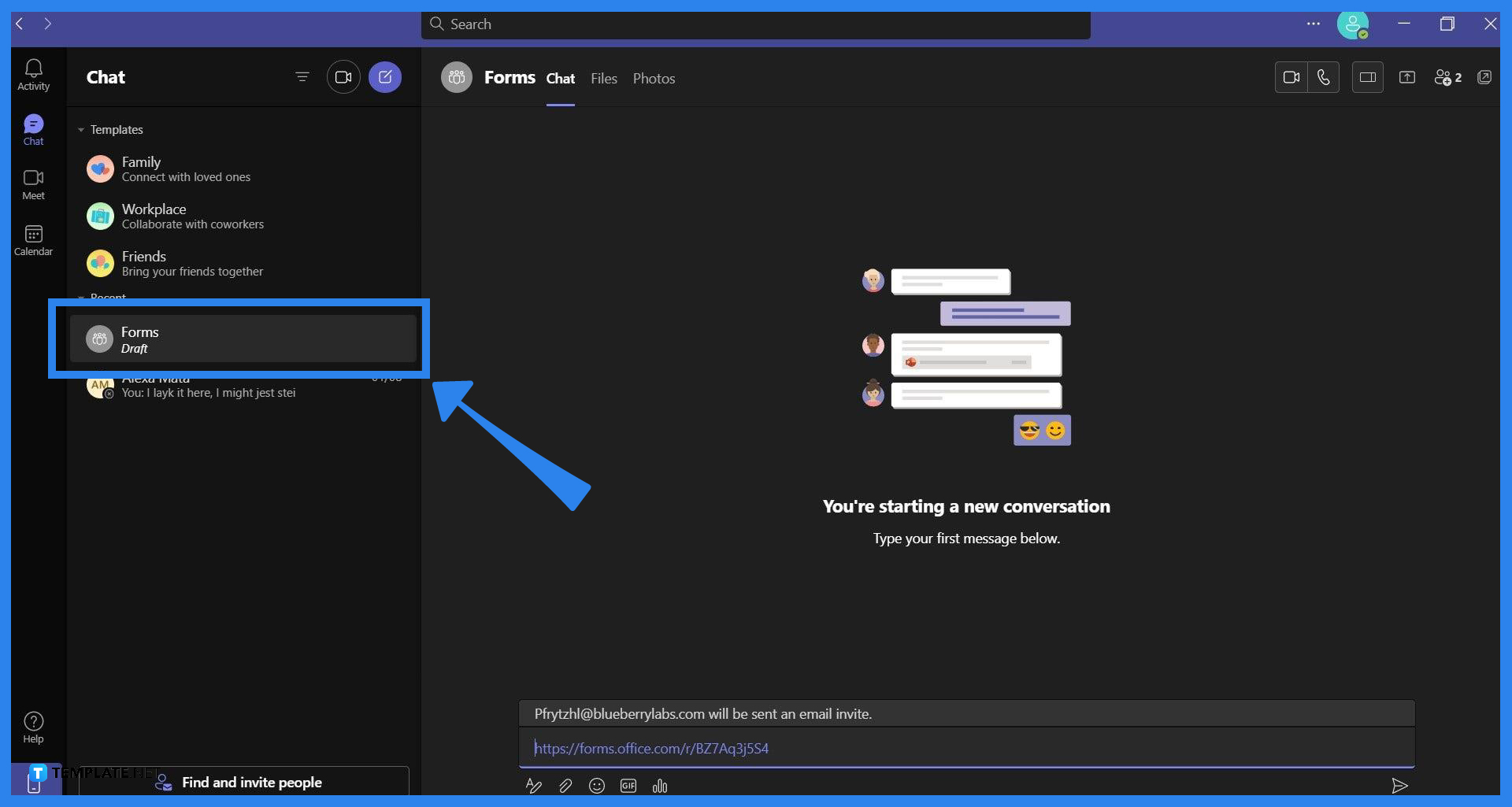 How To Send A Form On A Group Chat In Microsoft Teams
