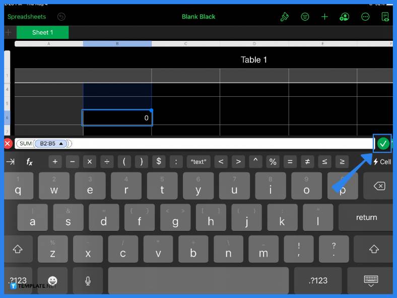How To Use Sum Function In Apple Numbers