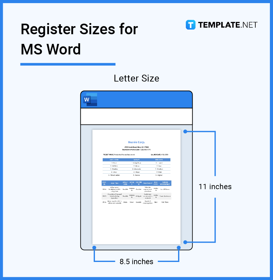 Register Size - Dimension, Inches, mm, cms, Pixel