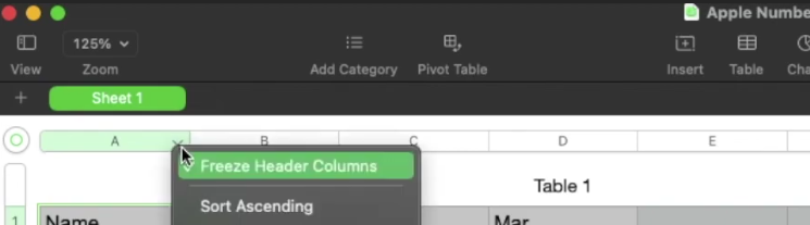 How To Freeze Rows And Columns In Apple Numbers