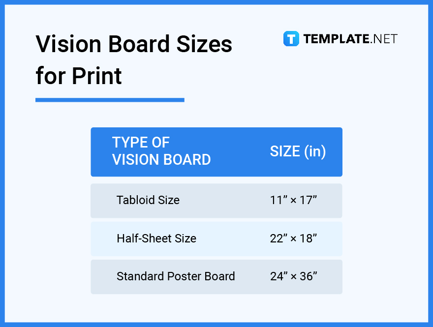 Vision Board Size - Dimension, Inches, mm, cms, Pixel | Free & Premium ...