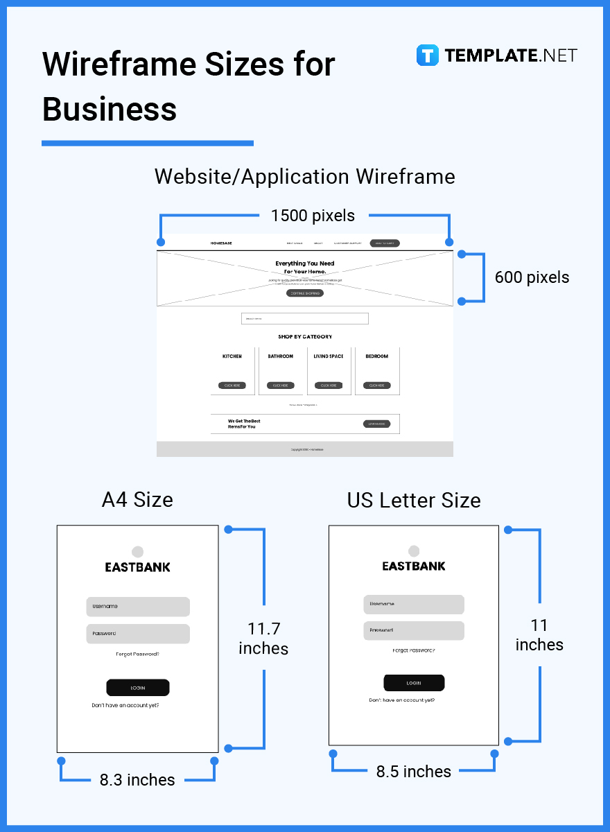 Wireframe Size - Dimension, Inches, mm, cms, Pixel