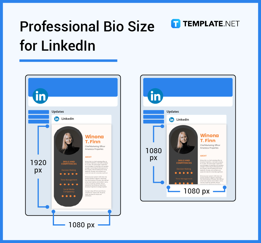 Professional Bio Size - Dimension, Inches, mm, cms, Pixel