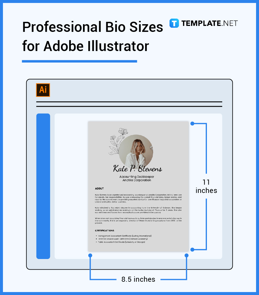 Professional Bio Size - Dimension, Inches, mm, cms, Pixel