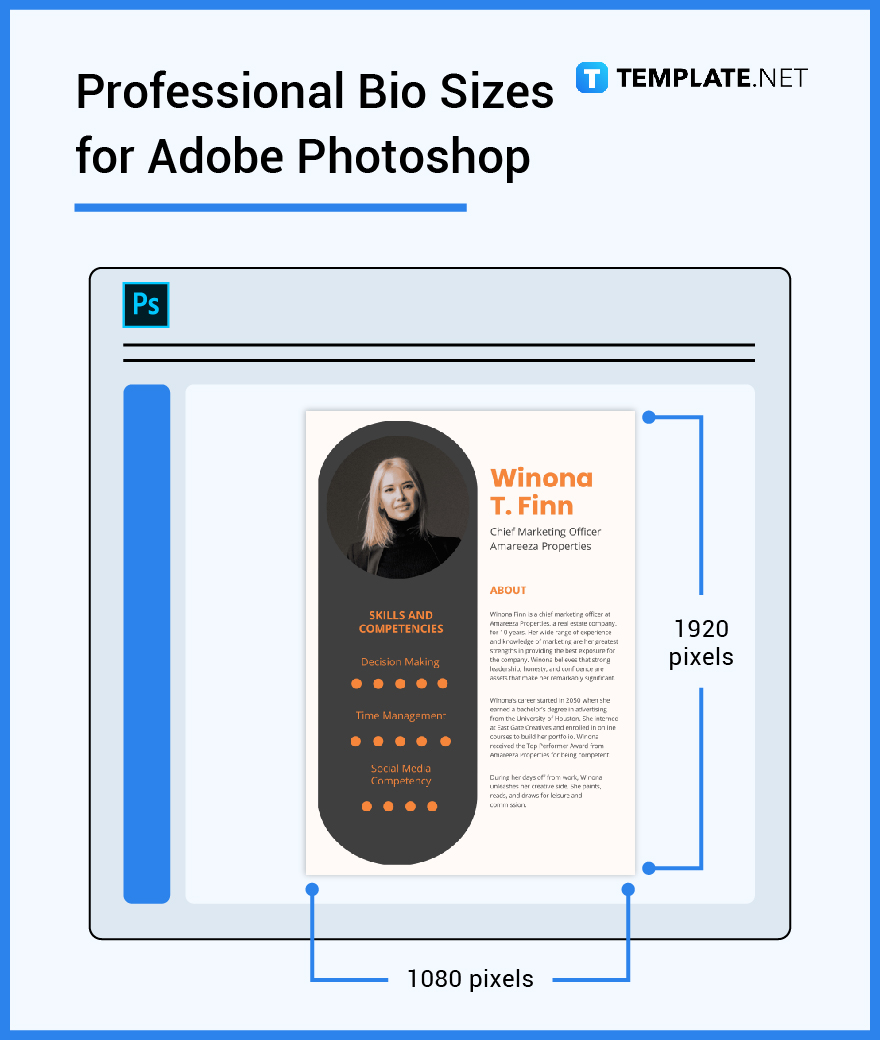 Professional Bio Size - Dimension, Inches, mm, cms, Pixel