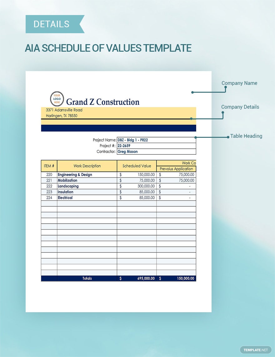 Schedule Of Values What Is A Schedule Of Values Definition Types Uses
