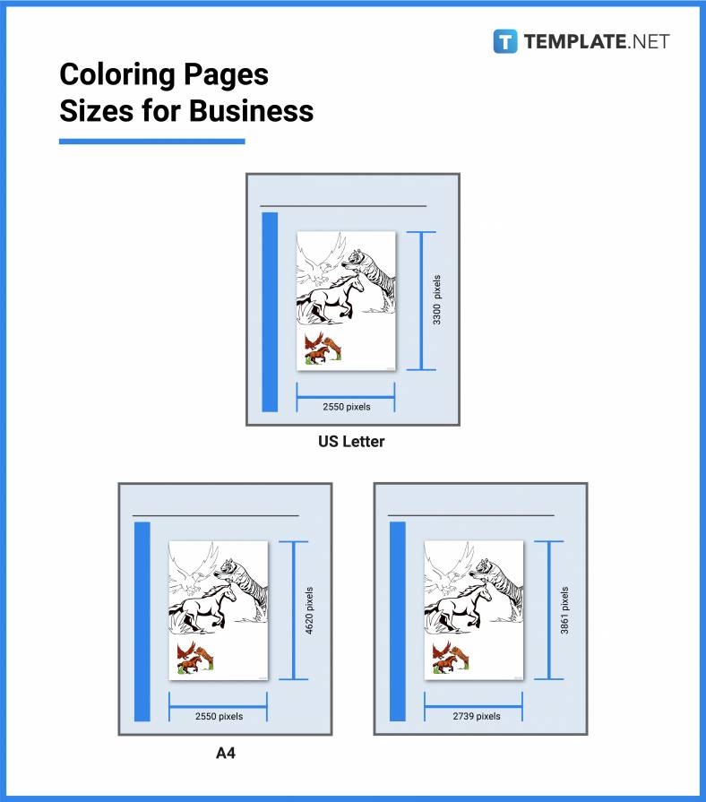 Coloring Pages Size - Dimension, Inches, mm, cms, Pixel