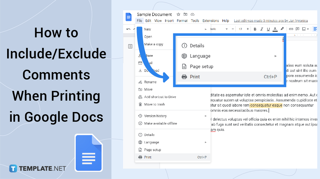 How To Include Exclude Comments When Printing In Google Docs