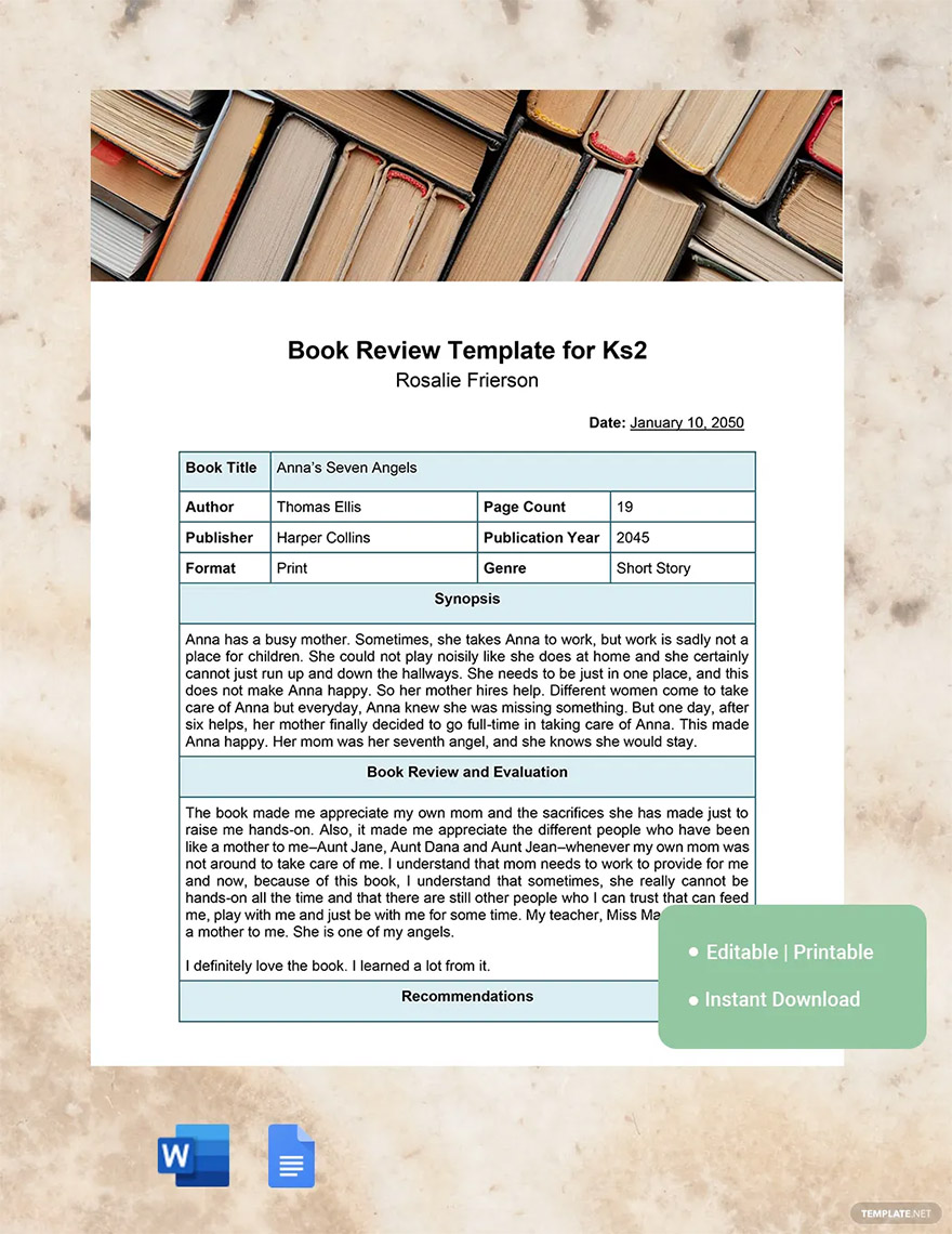 Book Review Ideas Examples 2022