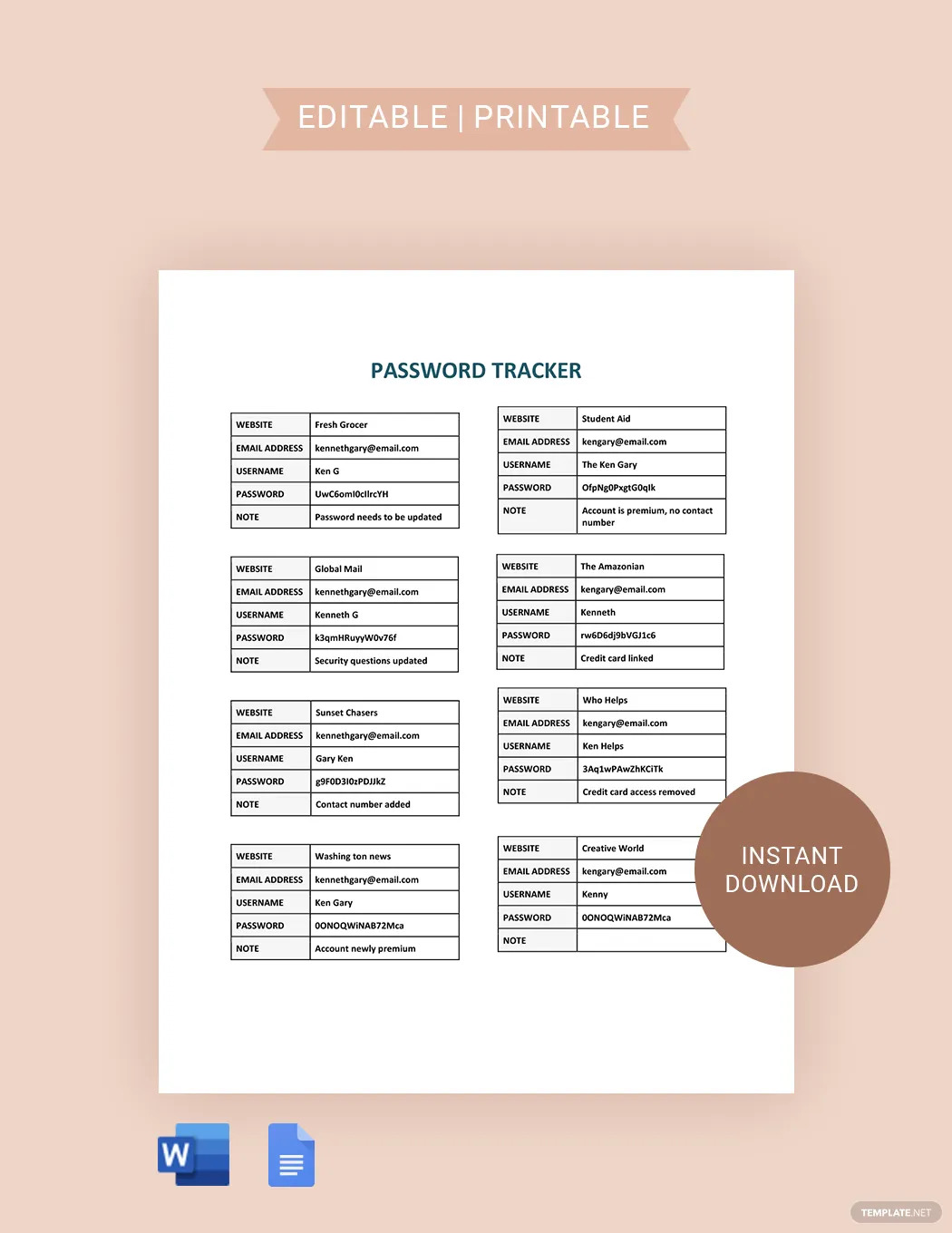 Password Document Ideas - Examples 2022 | Free & Premium Templates