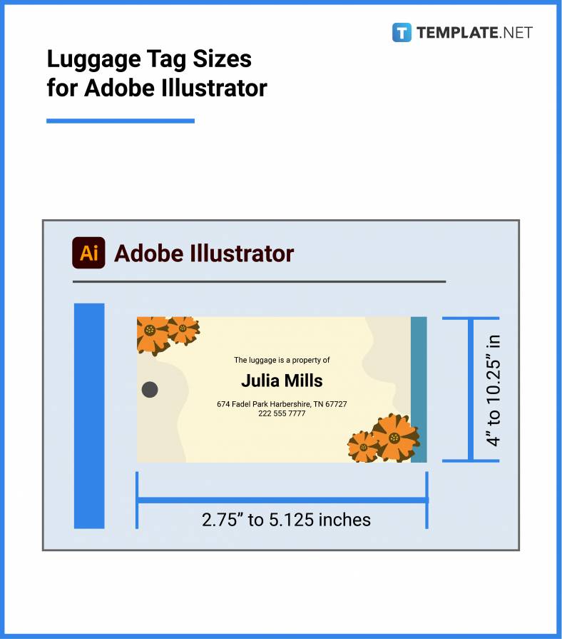 Luggage Tag Size - Dimension, Inches, mm, cms, Pixel
