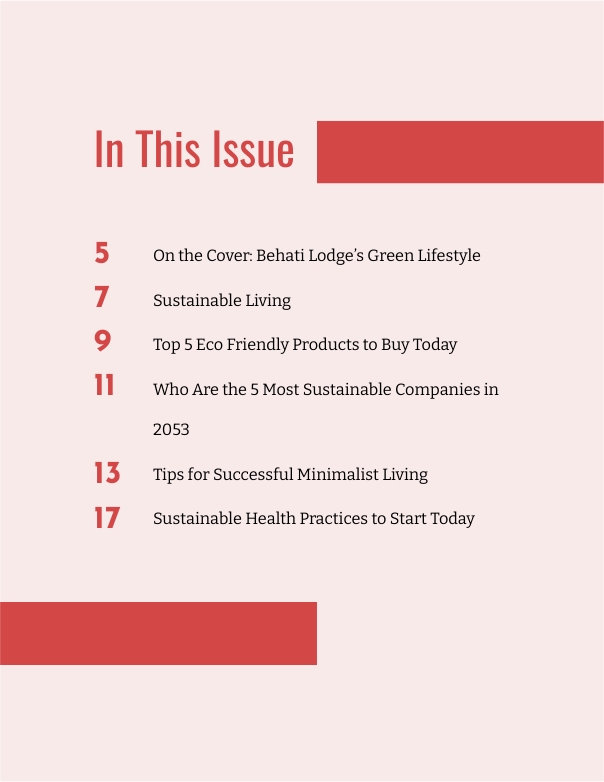 Table of Contents Maker - Free, Creator, Generator, Edit Online | Free ...