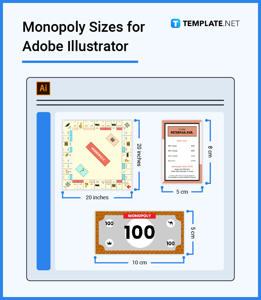 Monopoly Size - Dimension, Inches, mm, cms, Pixel