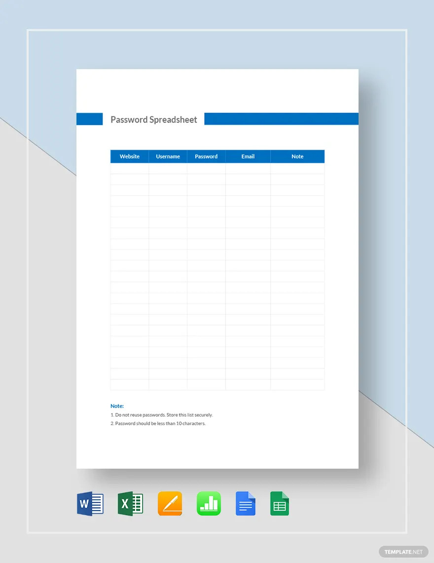 Password Document Ideas - Examples 2022 | Free & Premium Templates