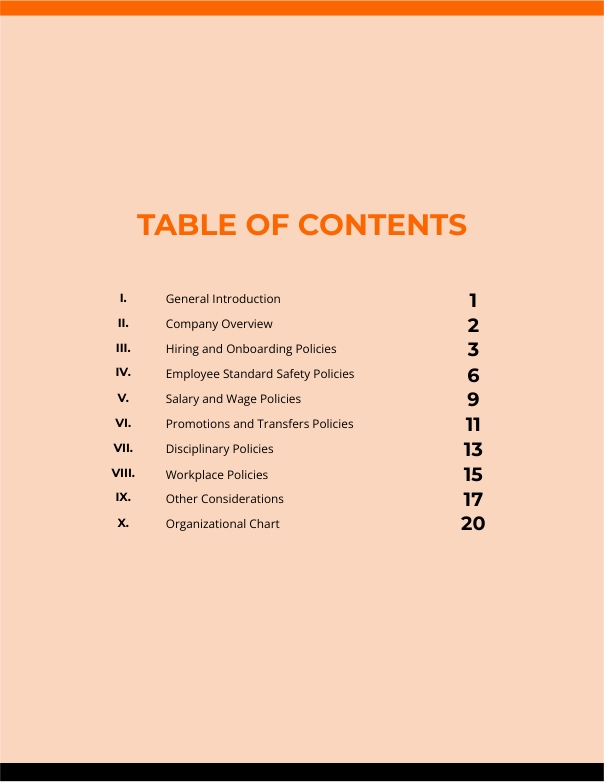 Table Of Contents Maker Free Creator Generator Edit Online Free