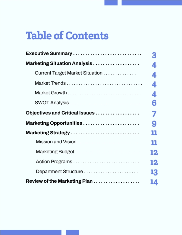 Table Of Contents Maker Free Creator Generator Edit Online Free