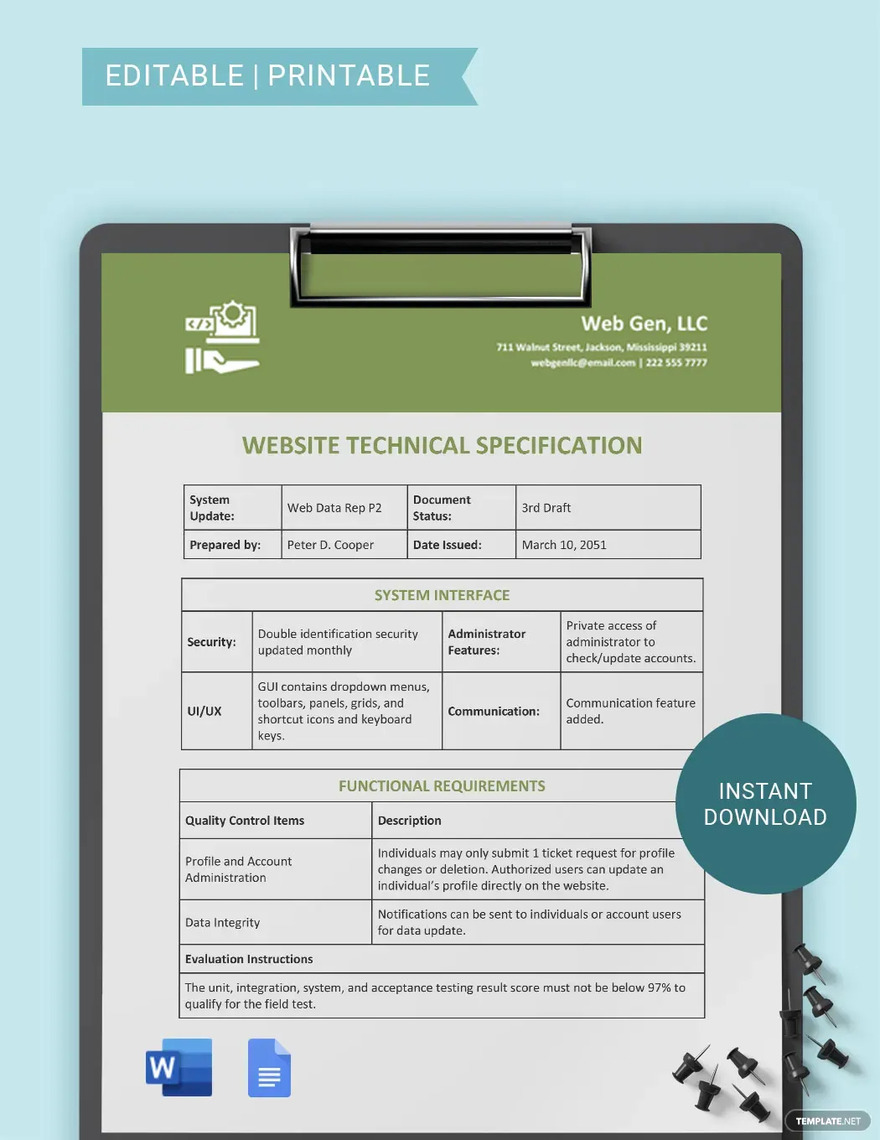 Technical Specification What Is A Technical Specification Definition 
