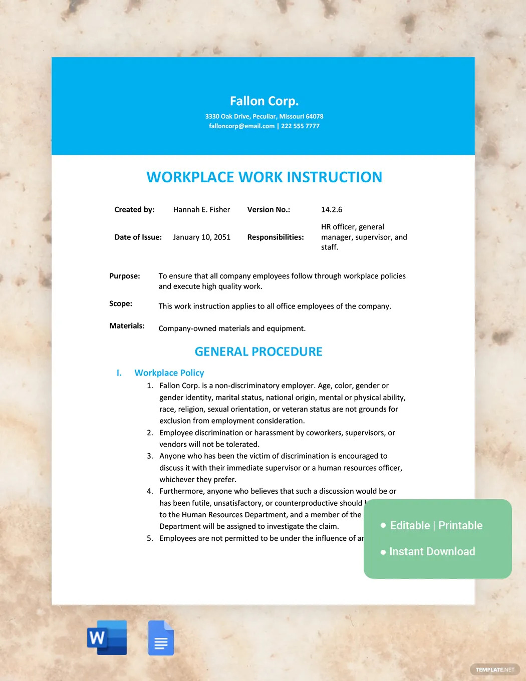 Work Instruction Ideas - Examples 2022 | Free & Premium Templates