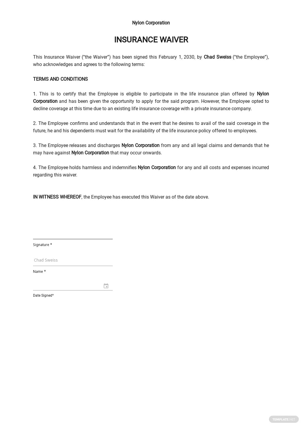 Waiver - What is a Waiver? Definition, Types, Uses | Free & Premium ...