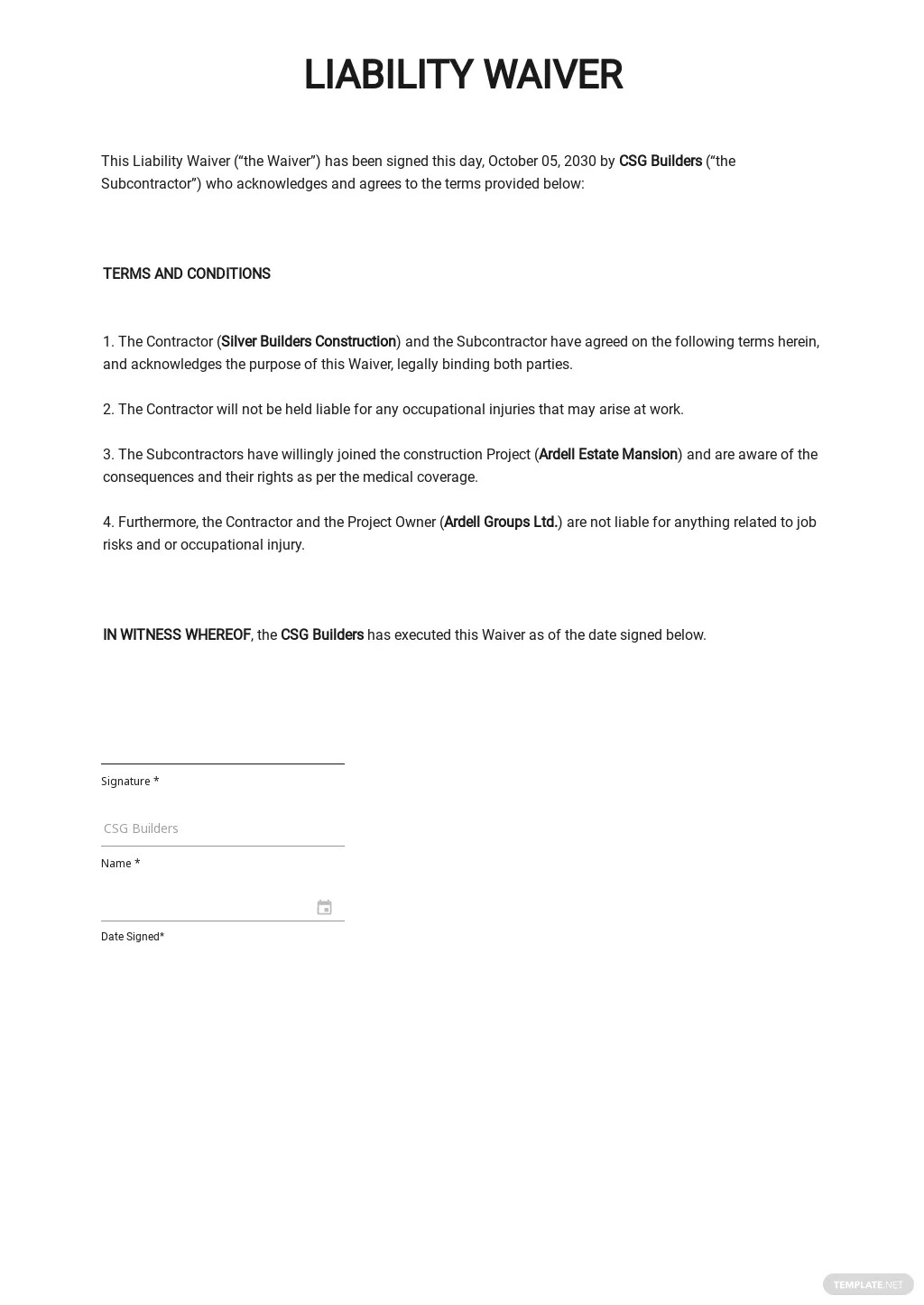 Waiver - What is a Waiver? Definition, Types, Uses | Free & Premium ...