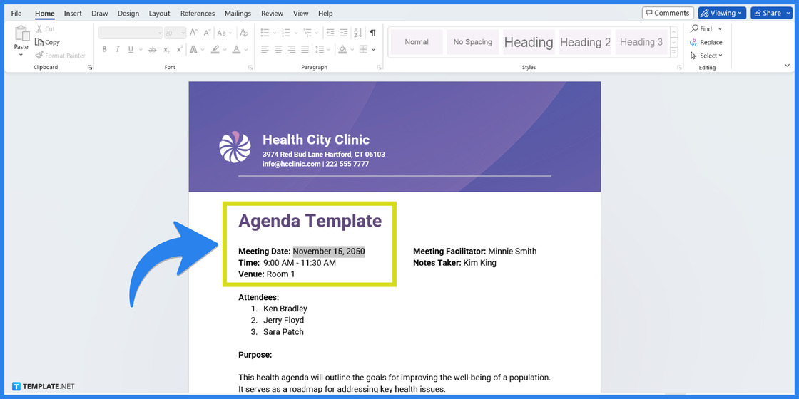 How To Make/Create an Agenda in Microsoft Word [Templates + Examples ...