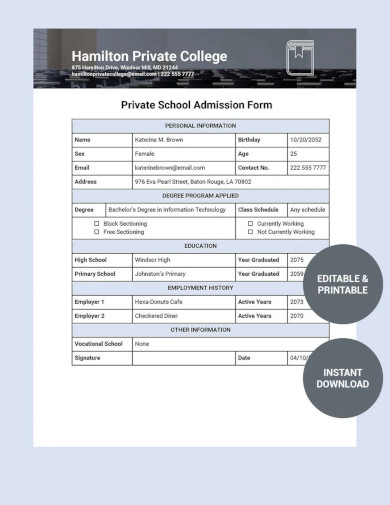 Free 29+ School Admission Form Templates in DOC, PDF