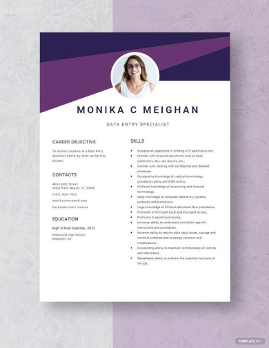 Data Entry Resume Template - 18+ Word, Excel, PDF Format Download!