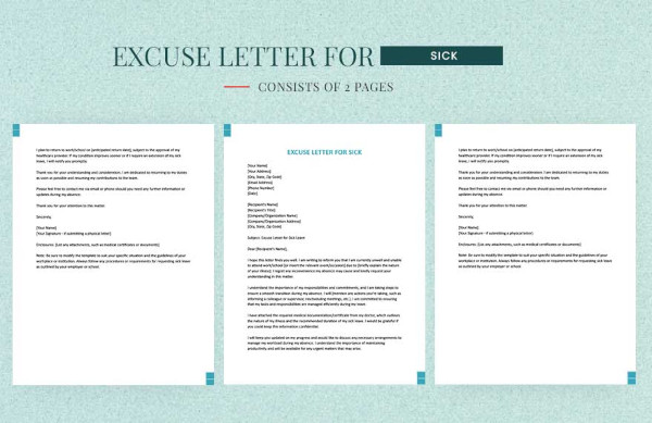 19+ School Excuse Letter Templates PDF | DOC