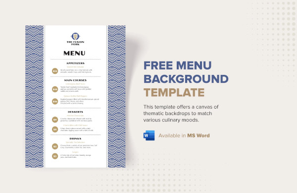 Menu - Free 28+ Templates in PDF, MS Word, Excel, PSD, AI, Publisher, Pages