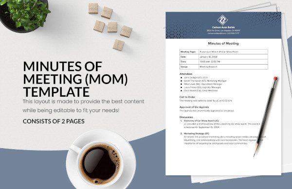 Minutes of Meeting Templates - 18+ Word, PDF Download