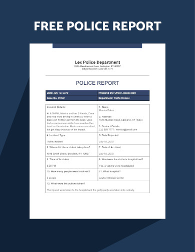 Police Report Template - 12+ Free Word, PDF Documents Download