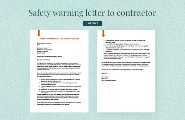 17+ Sample Safety Warning Letter Templates - PDF, DOC, Apple Pages