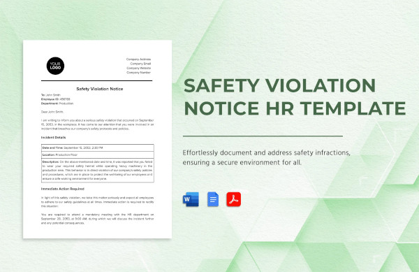 17+ Sample Safety Warning Letter Templates - PDF, DOC, Apple Pages