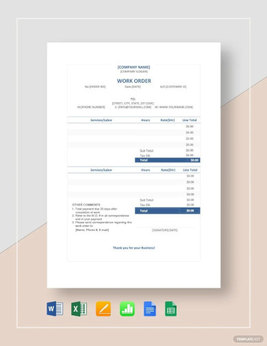 31+ Work Order Formats - Word, PDF, Docs