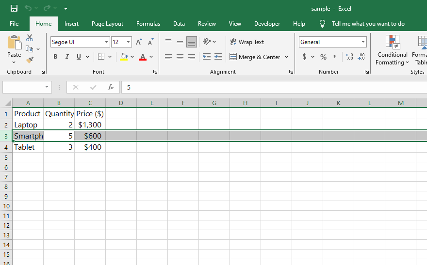 The Shortcut to Selecting a Row in Excel